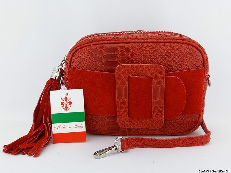 Sac bandoulière Python en cuir grain python