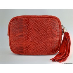 Sac bandoulière Python en cuir grain python