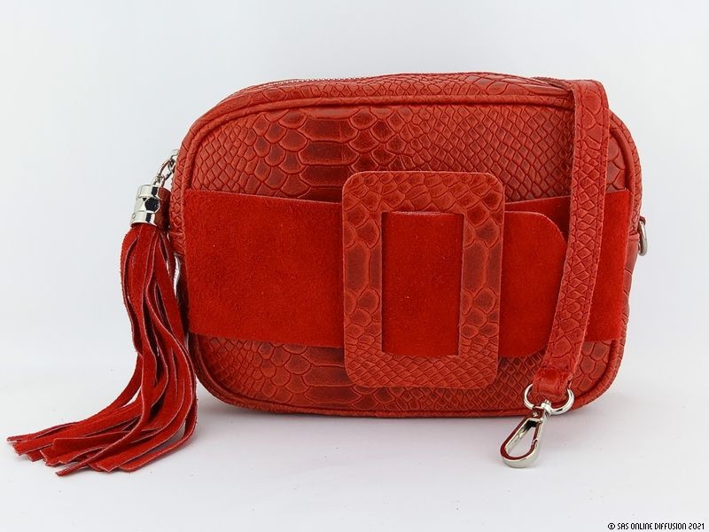 Sac bandoulière Python en cuir grain python